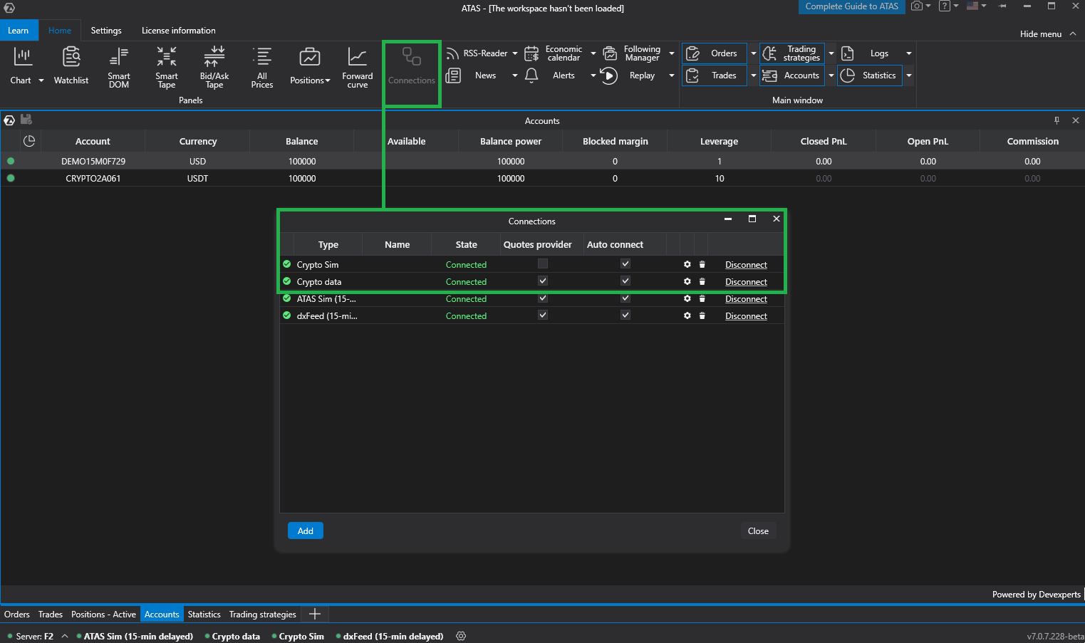How to Setup a Demo Trading Account with ATAS - Blog Chart Champions